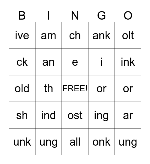 FUNdations Level 2 Unit 8 week 1 Bingo Card