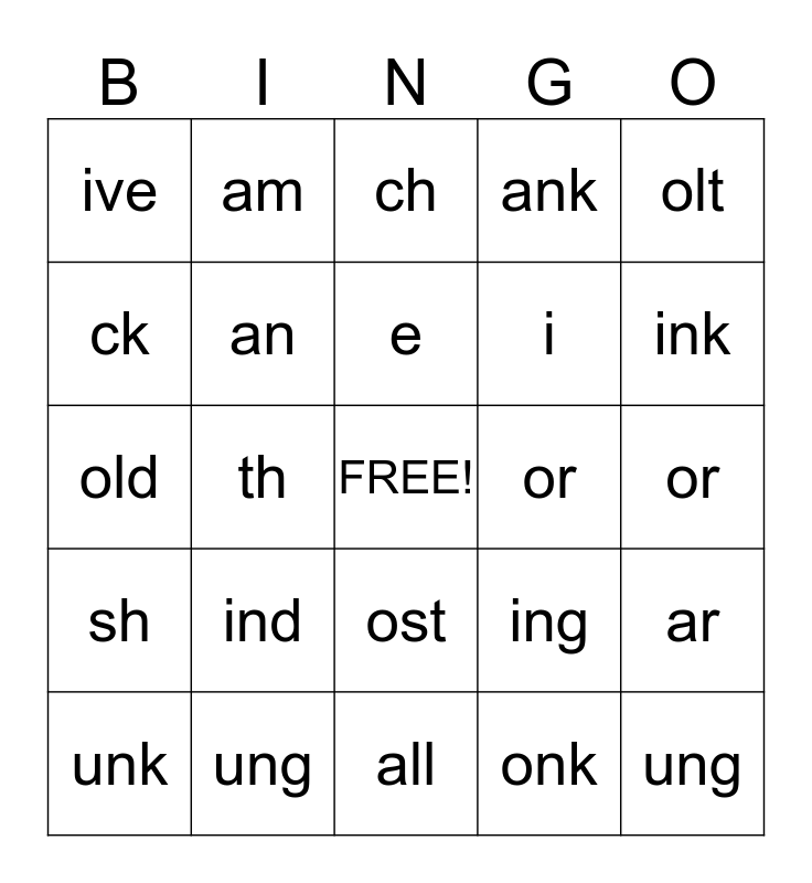 FUNdations Level 2 Unit 8 week 1 Bingo Card