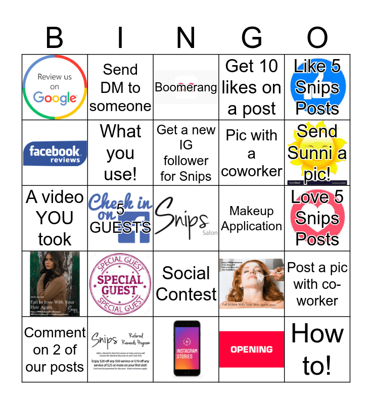 POST A... Social Media BINGO Card