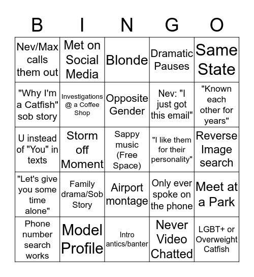 Catfish Bingo Card