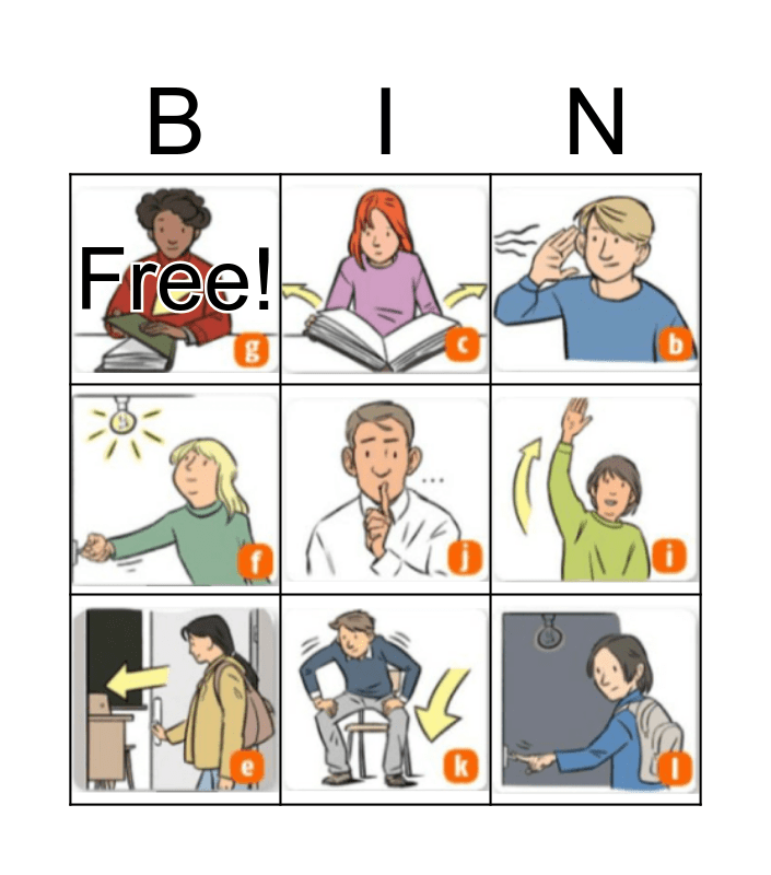 Instructions Bingo Card