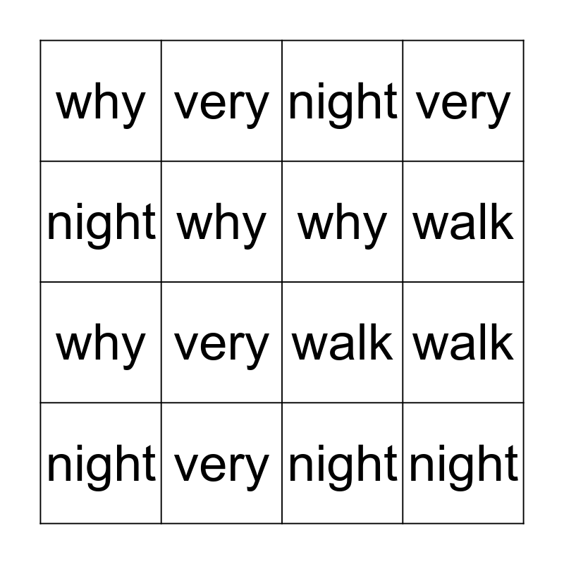 May Sight Word Bingo Card