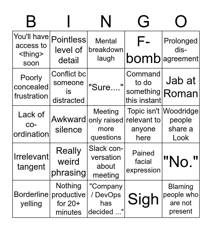 Frontdoor Meetings Bingo Card