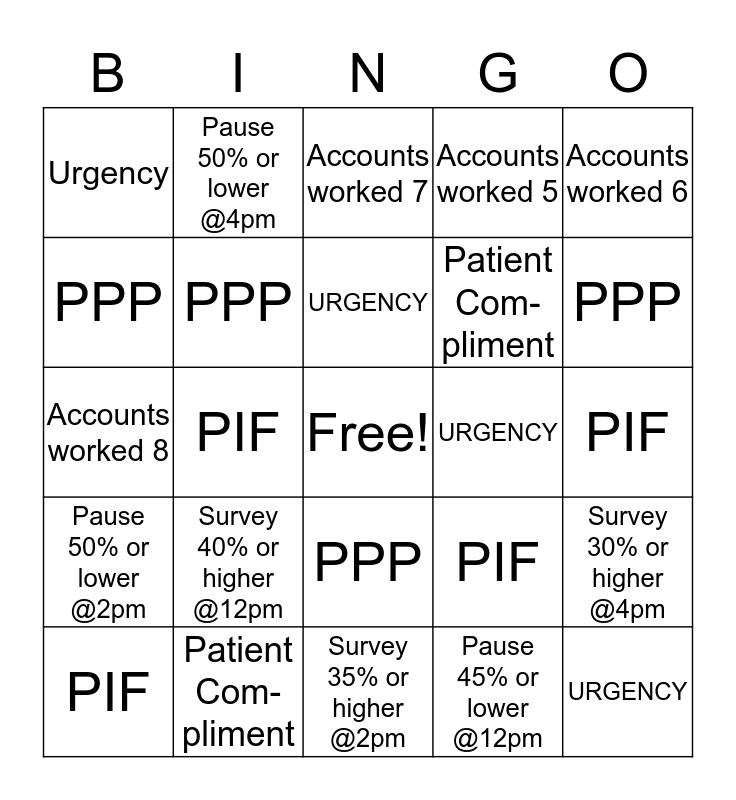 ARM BINGO Card