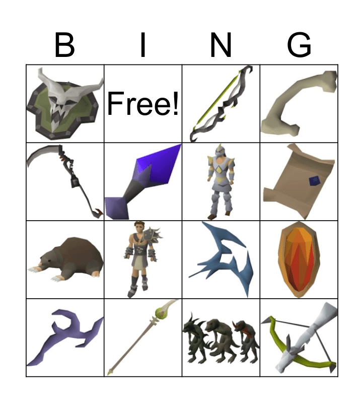 OSRS Make Yourself Rich Bingo Card