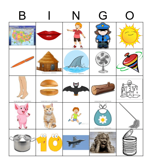 Short Vowels Mix 1 Bingo Card