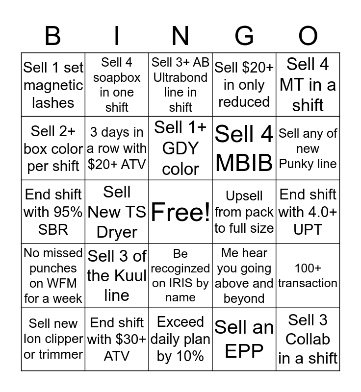 SALLY SEPTEMBER BINGO Bingo Card