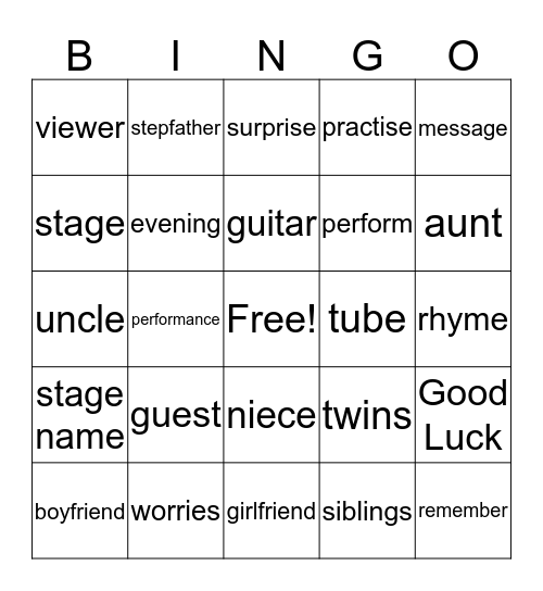 SMC bingo V1X2 Bingo Card
