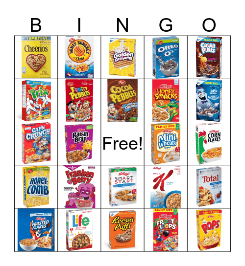 Are You Cereal? Bingo Card