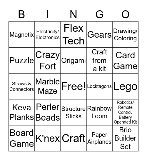 Makerspace Gr 4-6 Bingo Card