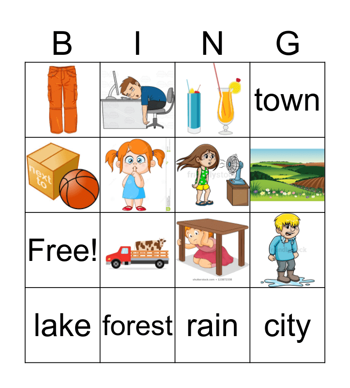 Movers A1 Bingo Card