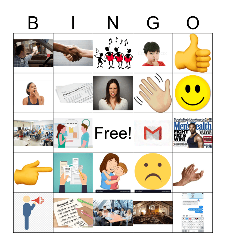 Communication Bingo Card