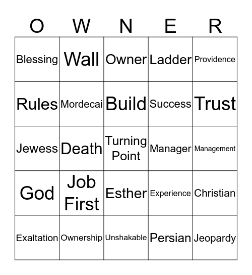 OWNERSHIP VS MANAGEMENT Bingo Card