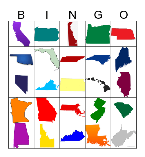 States Bingo Card