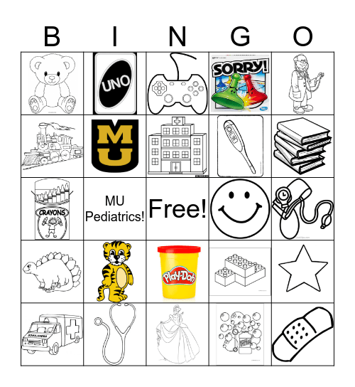Child Life Bingo Card