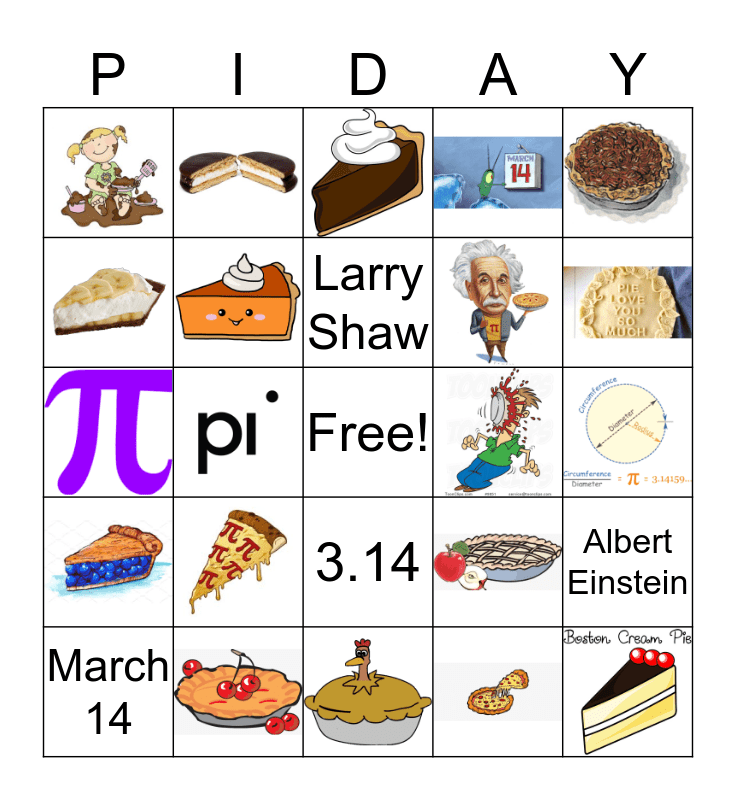 Happy Pi Day Bingo Card