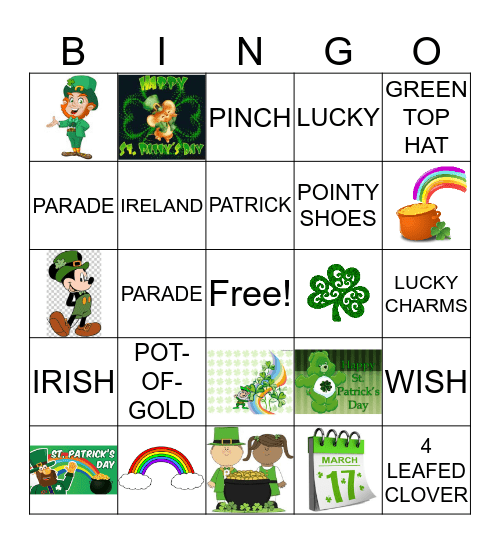 ST PATRICKS DAY Bingo Card