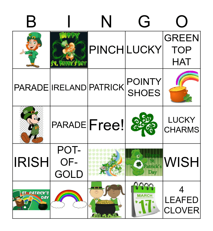 ST PATRICKS DAY Bingo Card