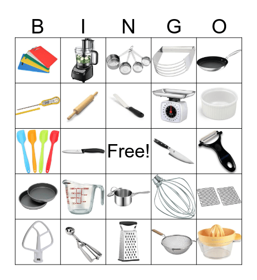Kitchen Equipment Bingo Card
