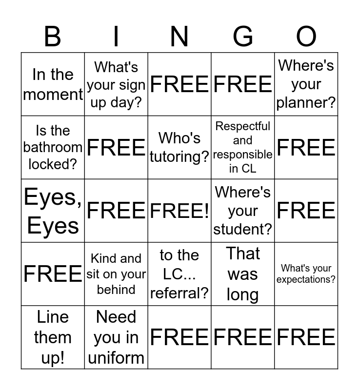 ASP PD DAY 3.28.14 Bingo Card