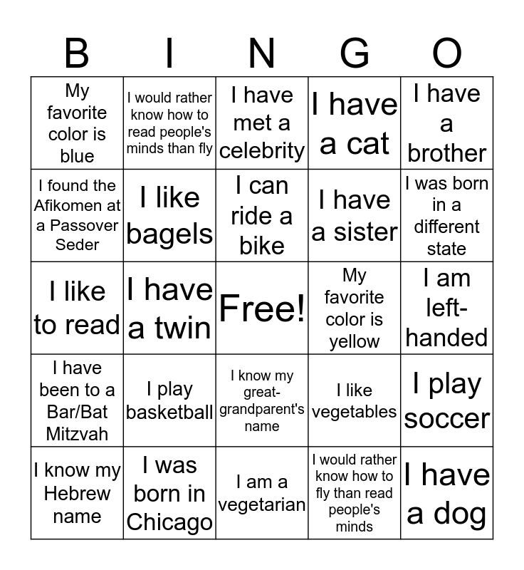 4th Grade Bingo! Bingo Card