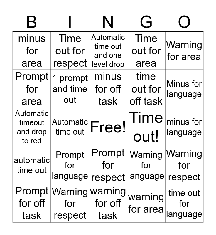 Rules Bingo Bingo Card