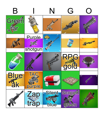 Fortnite Bingo Cards on Bingo Baker
