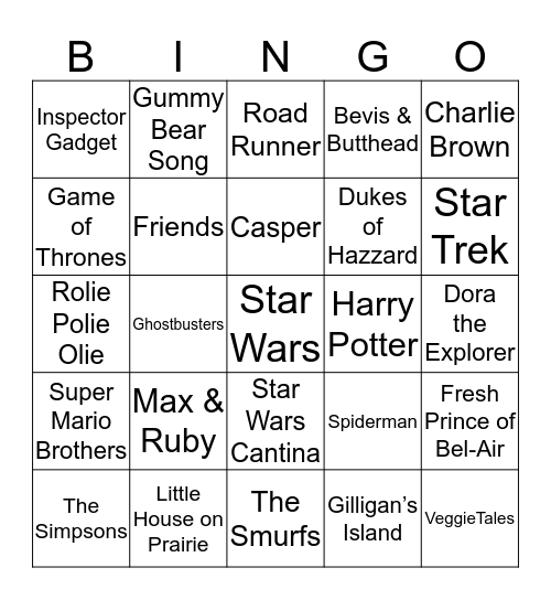 Bingo 64 - Theme 60 Bingo Card