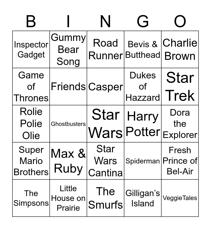 Bingo 64 - Theme 60 Bingo Card
