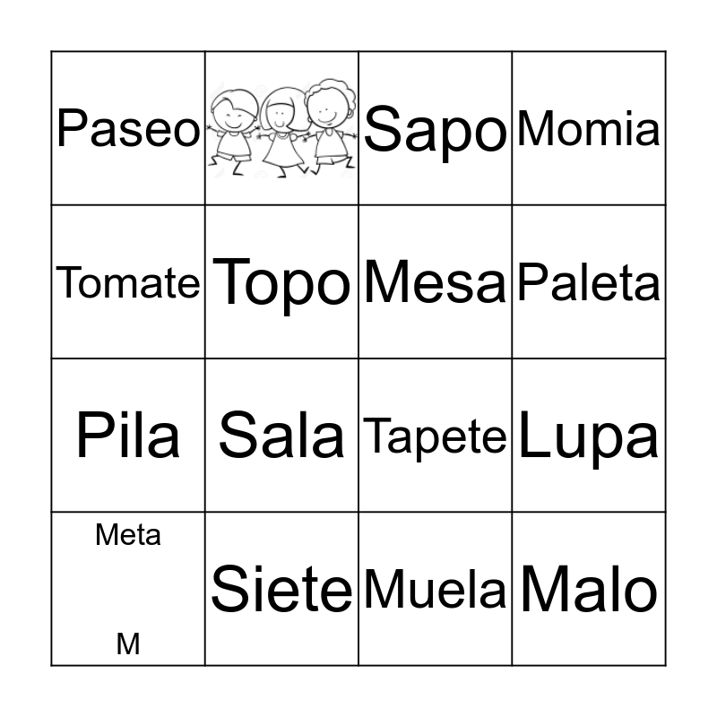 Bingo de Palabras Bingo Card