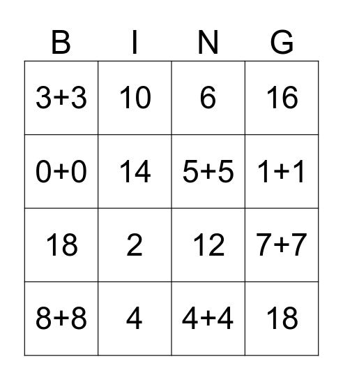 Bingo worksheet Bingo Card