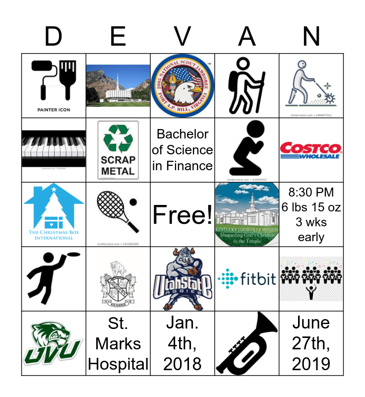 Devan Brent Savage Bingo Card
