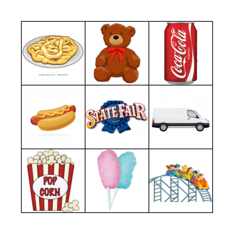 State Fair Bingo Card