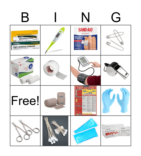 First Aid Bingo Card