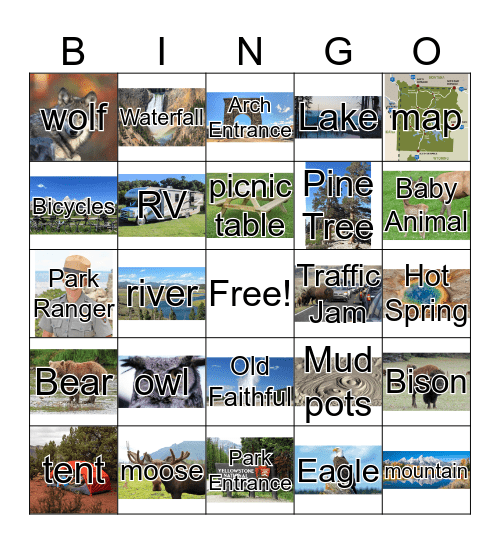 Yellowstone Bingo Card