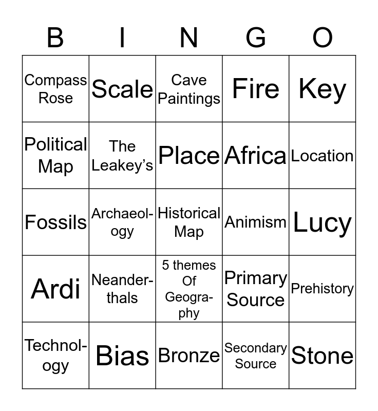 CHAPTER 1 Bingo Card