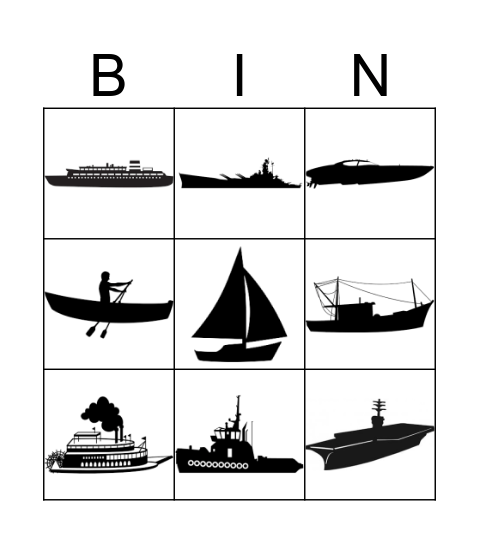Boats Bingo Card