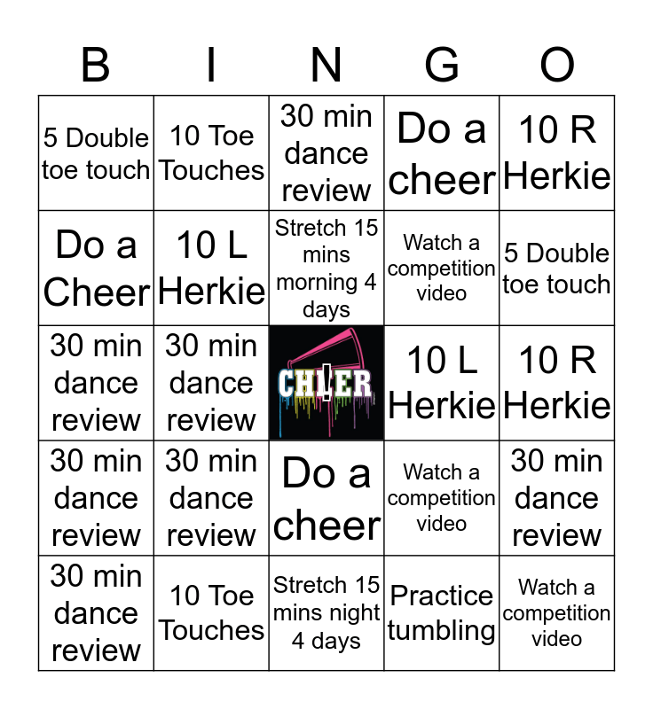 CHEER BINGO Card