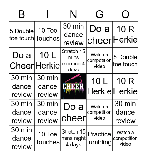CHEER BINGO Card
