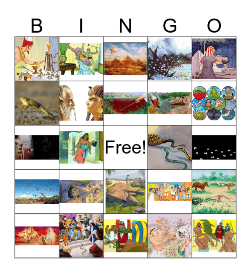 Moses - Baby through Plagues Bingo Card