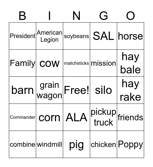 Bus Bingo Card