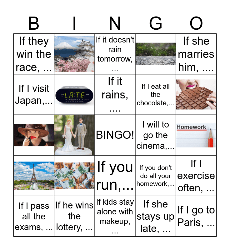 First Conditional Bingo Card