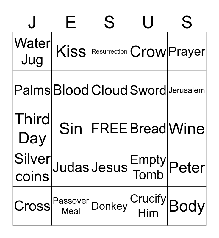 He Is Risen Bingo Card
