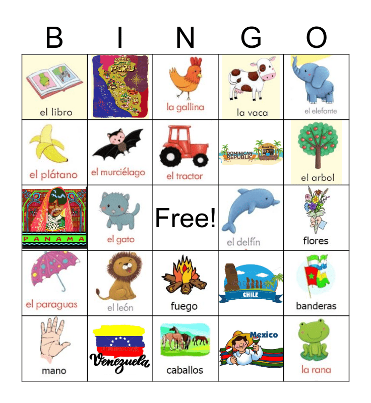 Hispanic Heritage Bingo Card