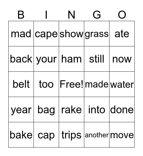 Spelling & Red Word BINGO! Bingo Card
