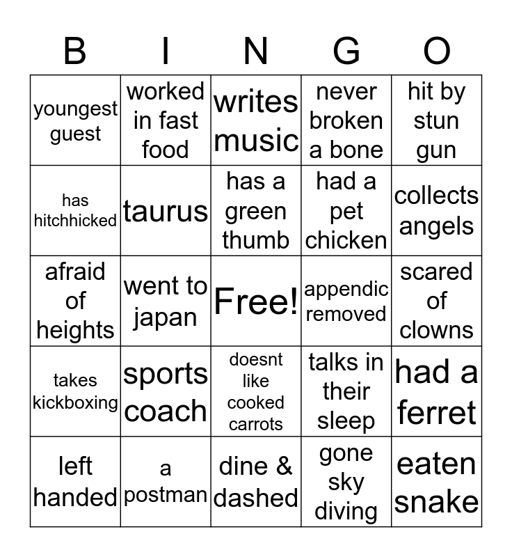 viv mat Bingo Card