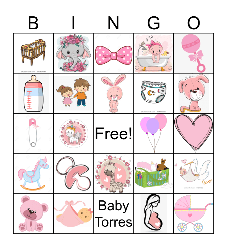 Baby Bingo Card