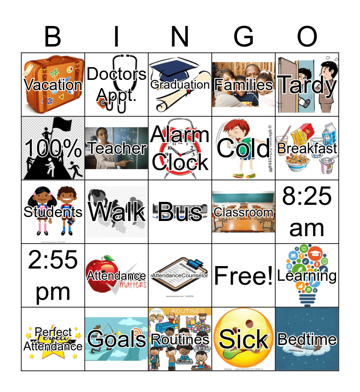 Attendance Bingo Card