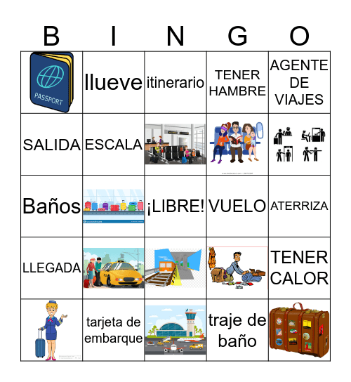 Viajes Bingo Card