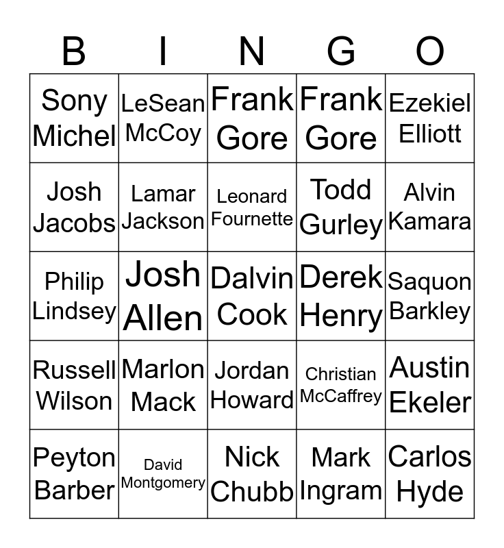 Mut Bingo Card